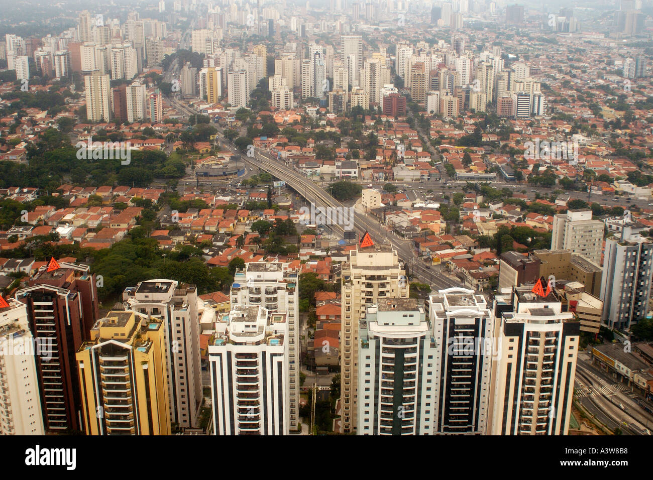 Aerial view of neighbourhood in São Paulo Brazil the third most ...