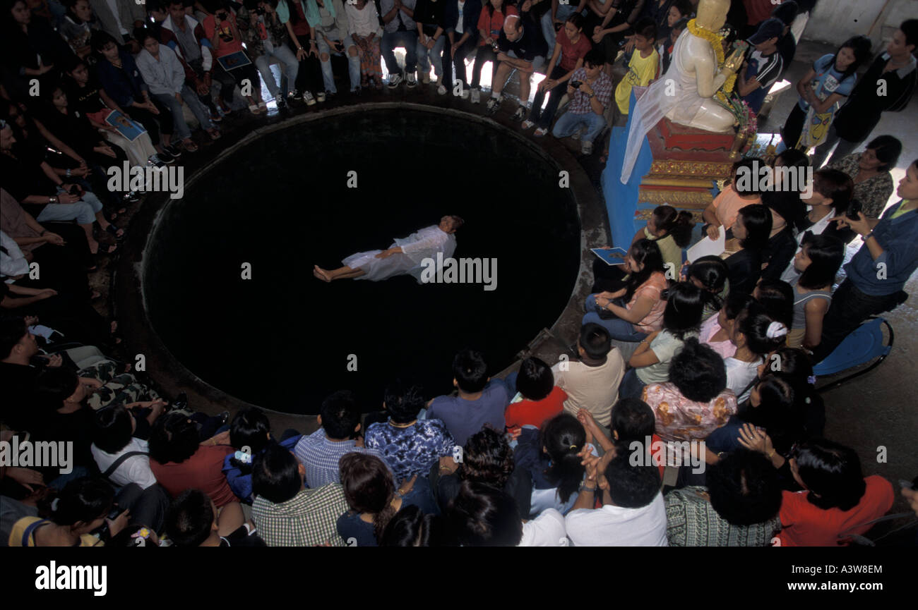 THAILAND: Kanchanaburi Floating Nun at temple Stock Photo - Alamy