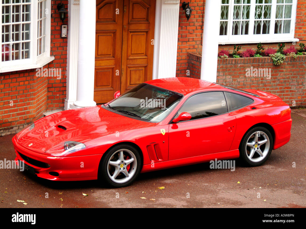 Red Ferrari in London Stock Photo - Alamy