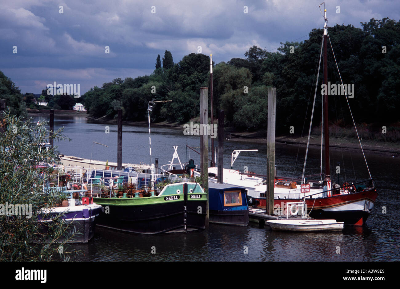Boats on the River Thames Isleworth Middlesex England UK Stock Photo ...