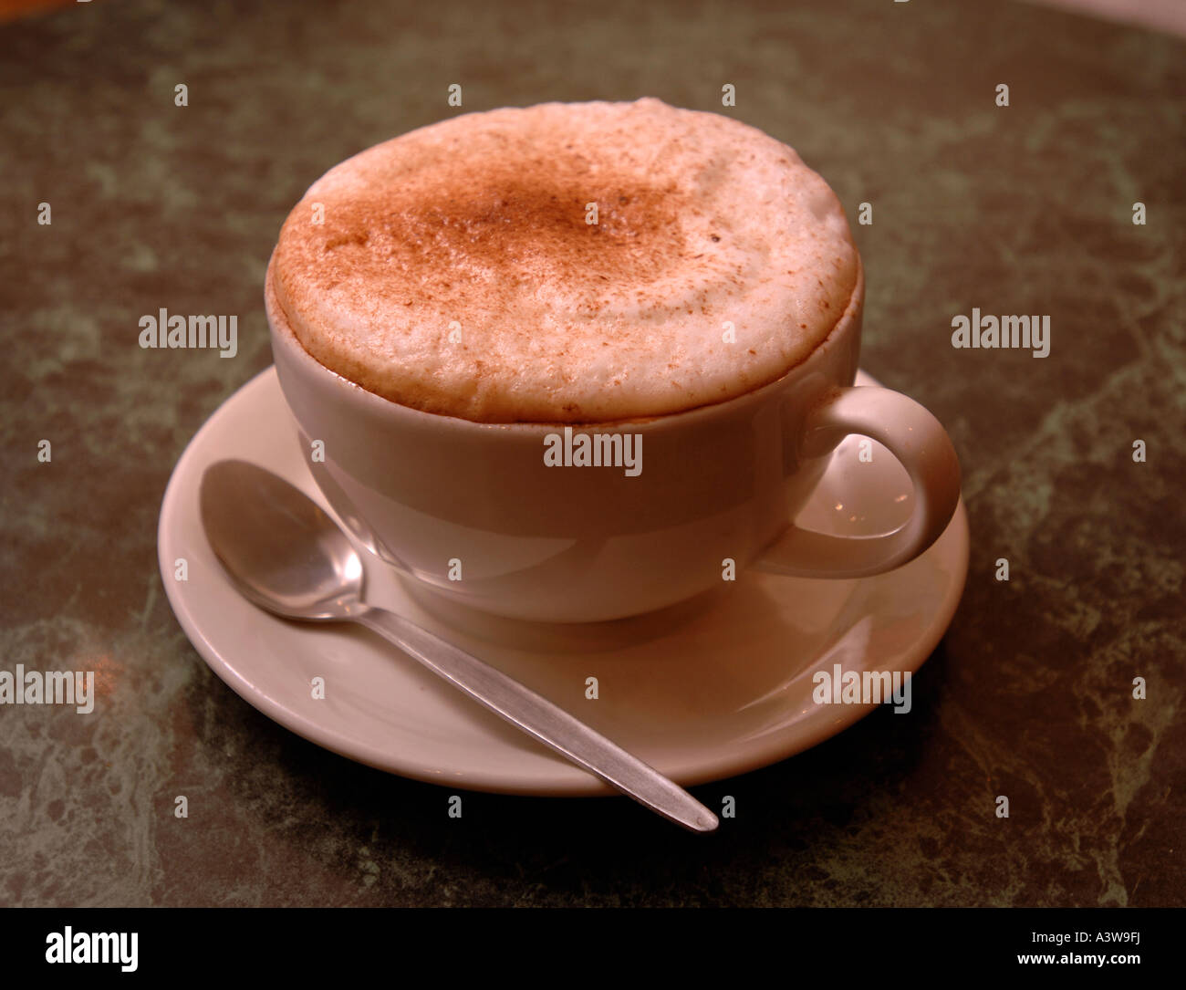 A CAPPUCINO COFFEE IN A CAFE UK Stock Photo - Alamy
