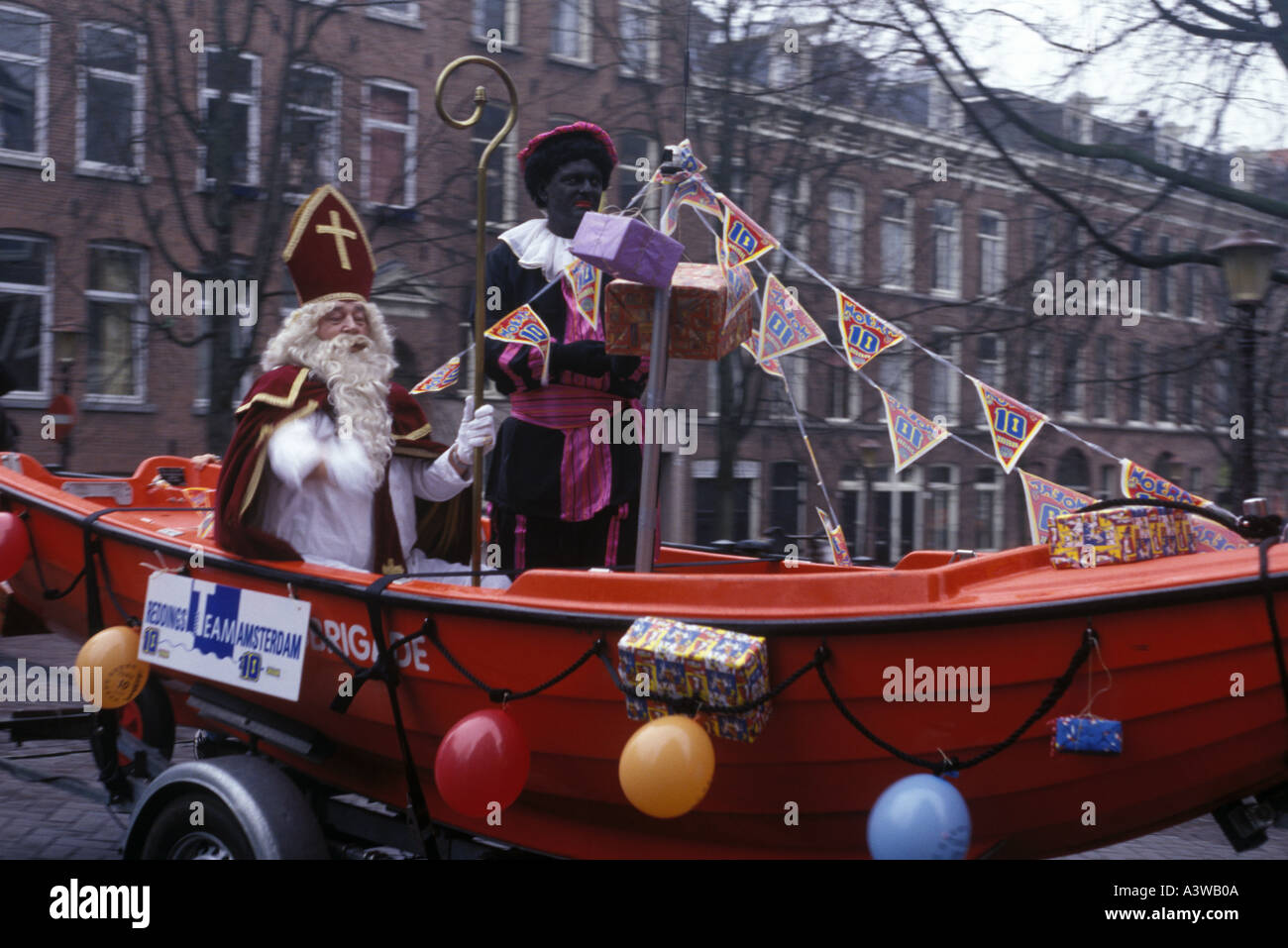 San Nicholas AKA Santa Claus parades around Amsterdam the Netherlands ...