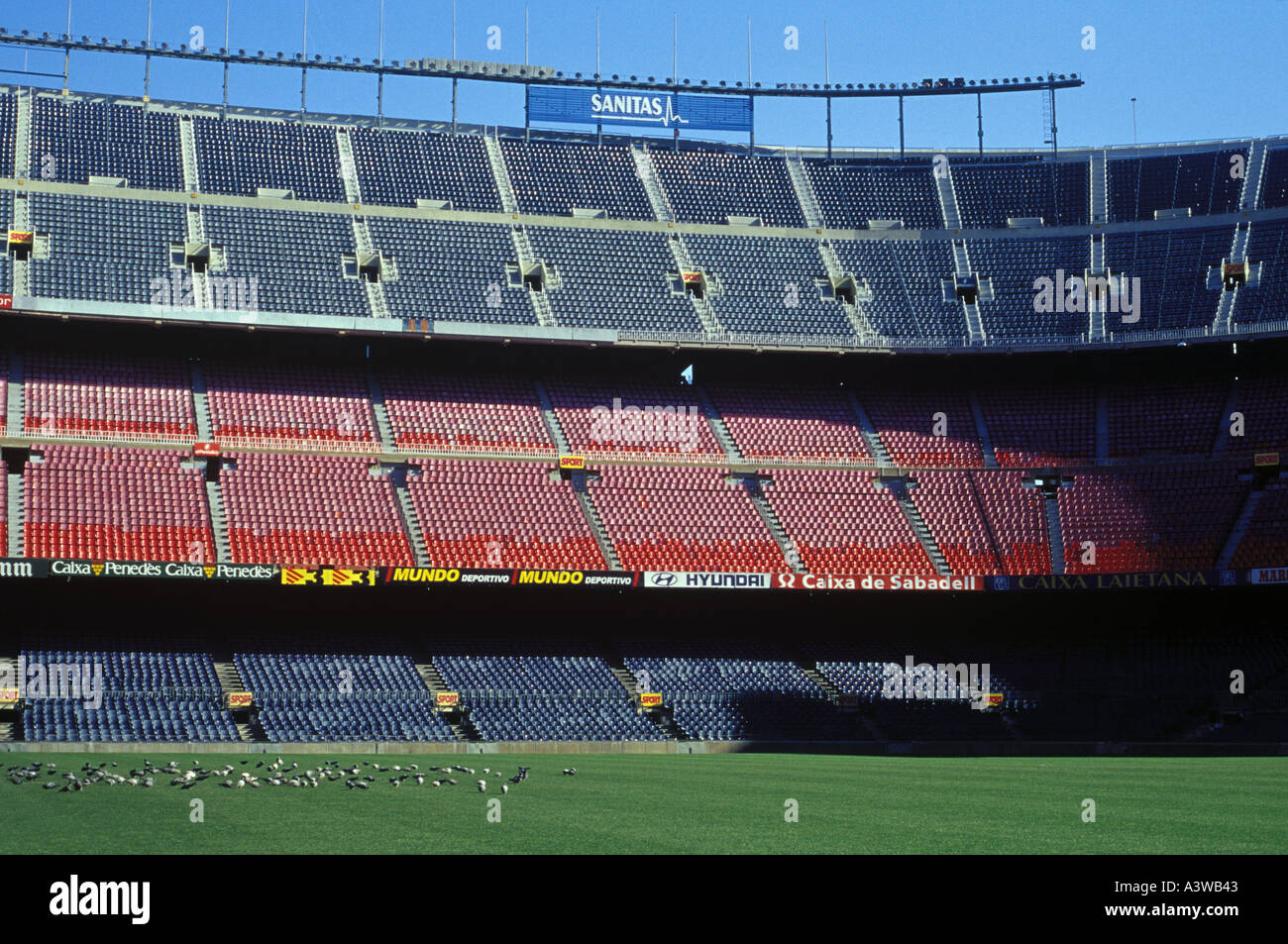 Interior view of the Nou Camp Stadium, home of Barcelona FC Stock Photo ...