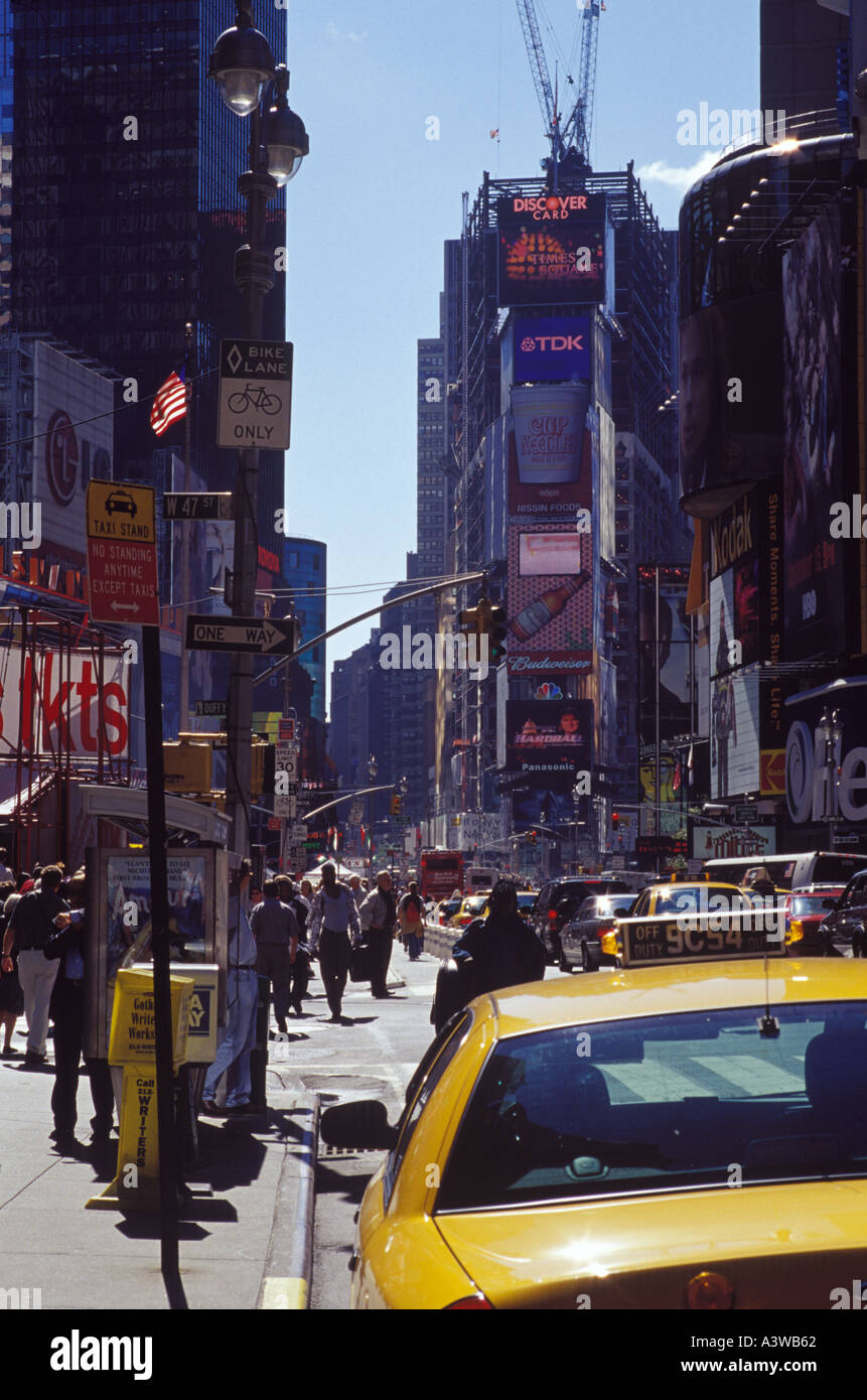 Looking south down Broadway through Times Square in New York City Stock ...