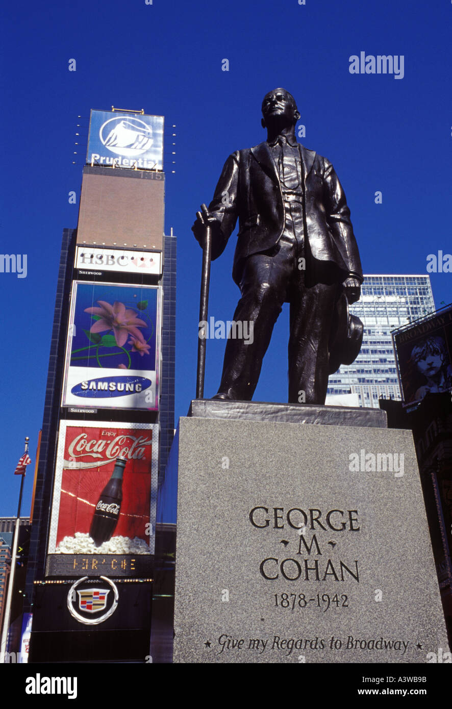 Statue of George M Cohan in Times Square New York City Stock Photo - Alamy