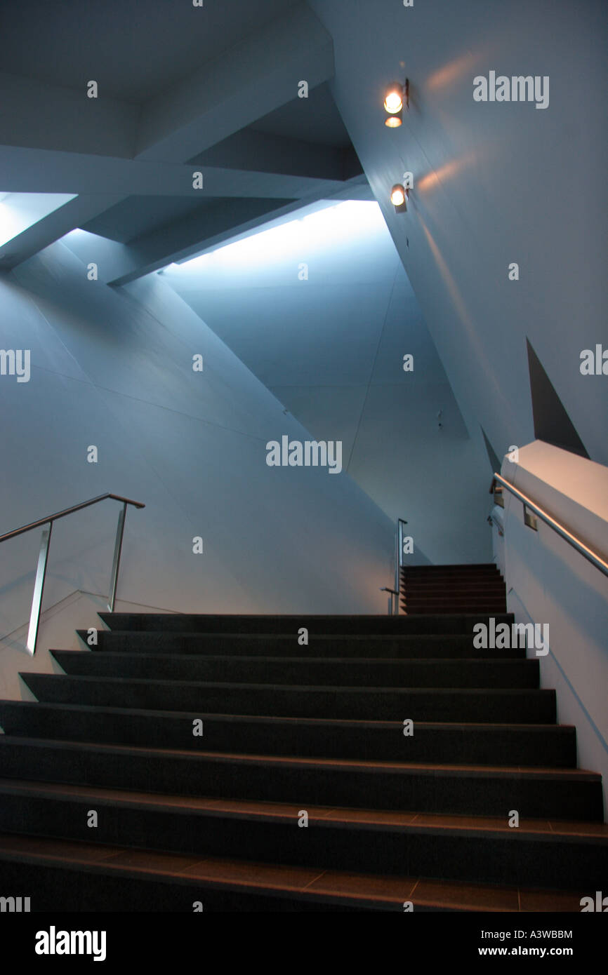A stairway inside the new Denver Art Museum, Denver, Colorado Stock ...