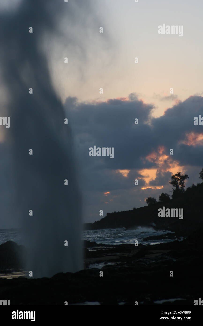 A vertical image of Spouting Horn blowhole near Poipu, Kauai, Hawaii ...