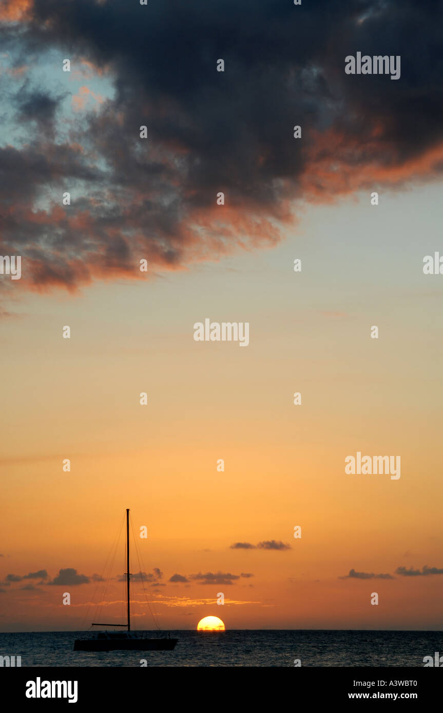 Sunset Negril Jamaica Stock Photo - Alamy