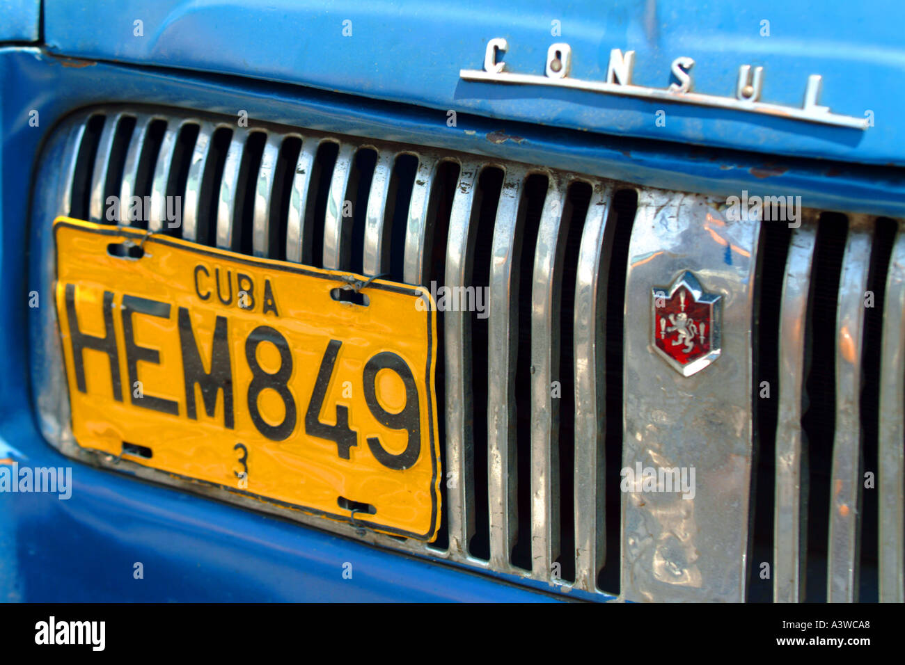 number plate registration yellow blue detail Stock Photo - Alamy
