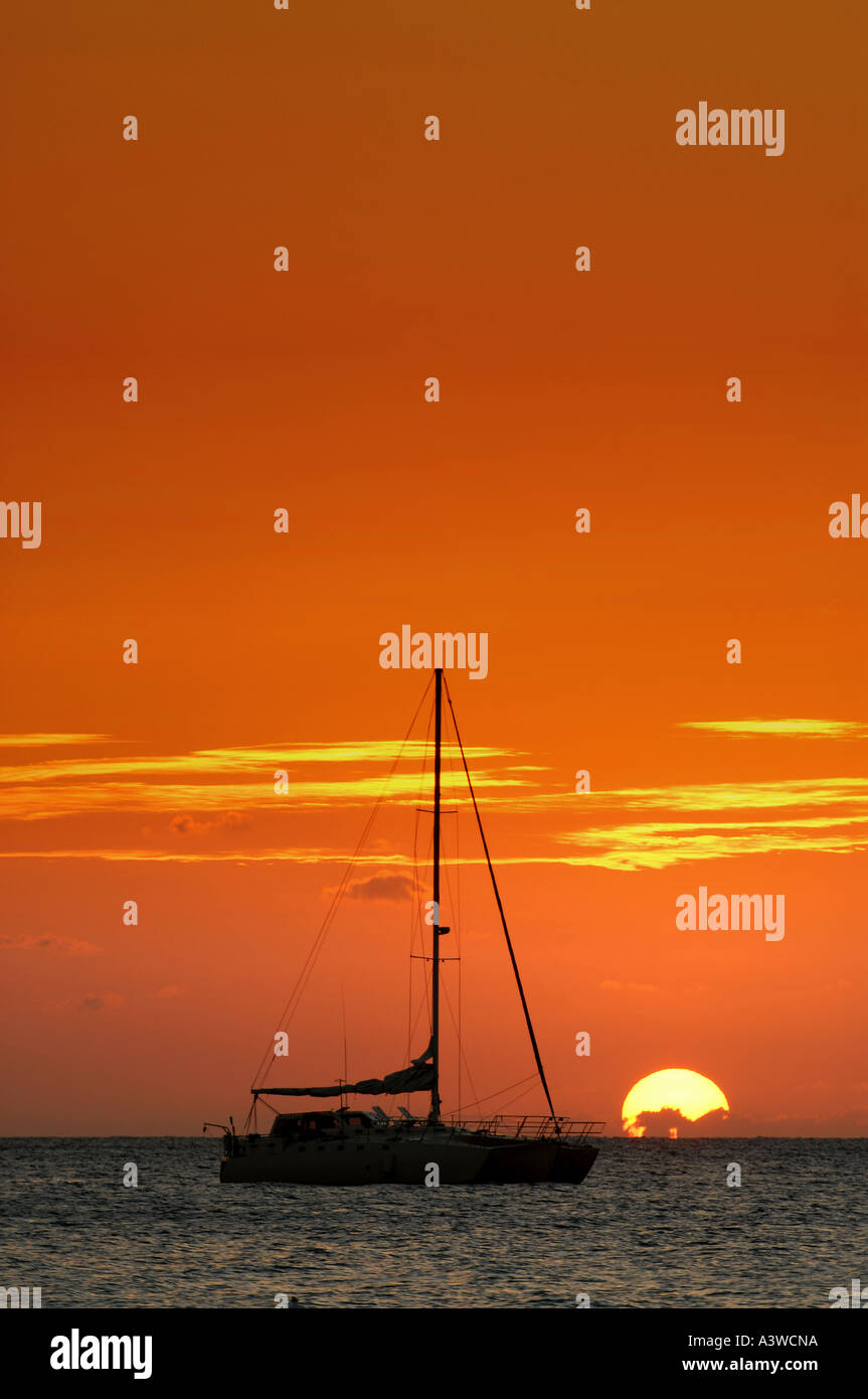 Sunset Negril Jamaica Stock Photo - Alamy