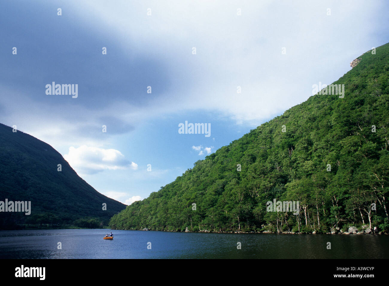 PROFILE LAKE BELOW THE OLD MAN OF THE MOUNTAIN, FRANCONIA NOTCH STATE ...