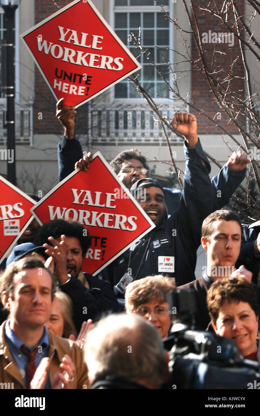 Yale Union Workers at Union Rally Stock Photo - Alamy