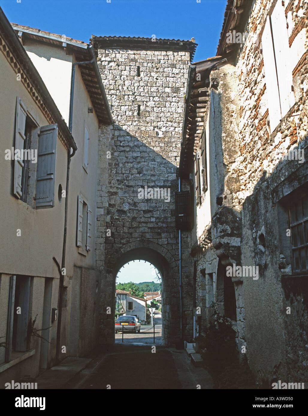 Medieval Tower at La Romieu Stock Photo - Alamy