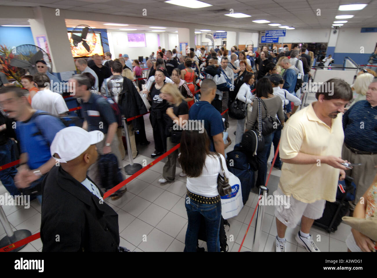 Immigration queue at Montego Bay Airport Jamaica Stock Photo - Alamy