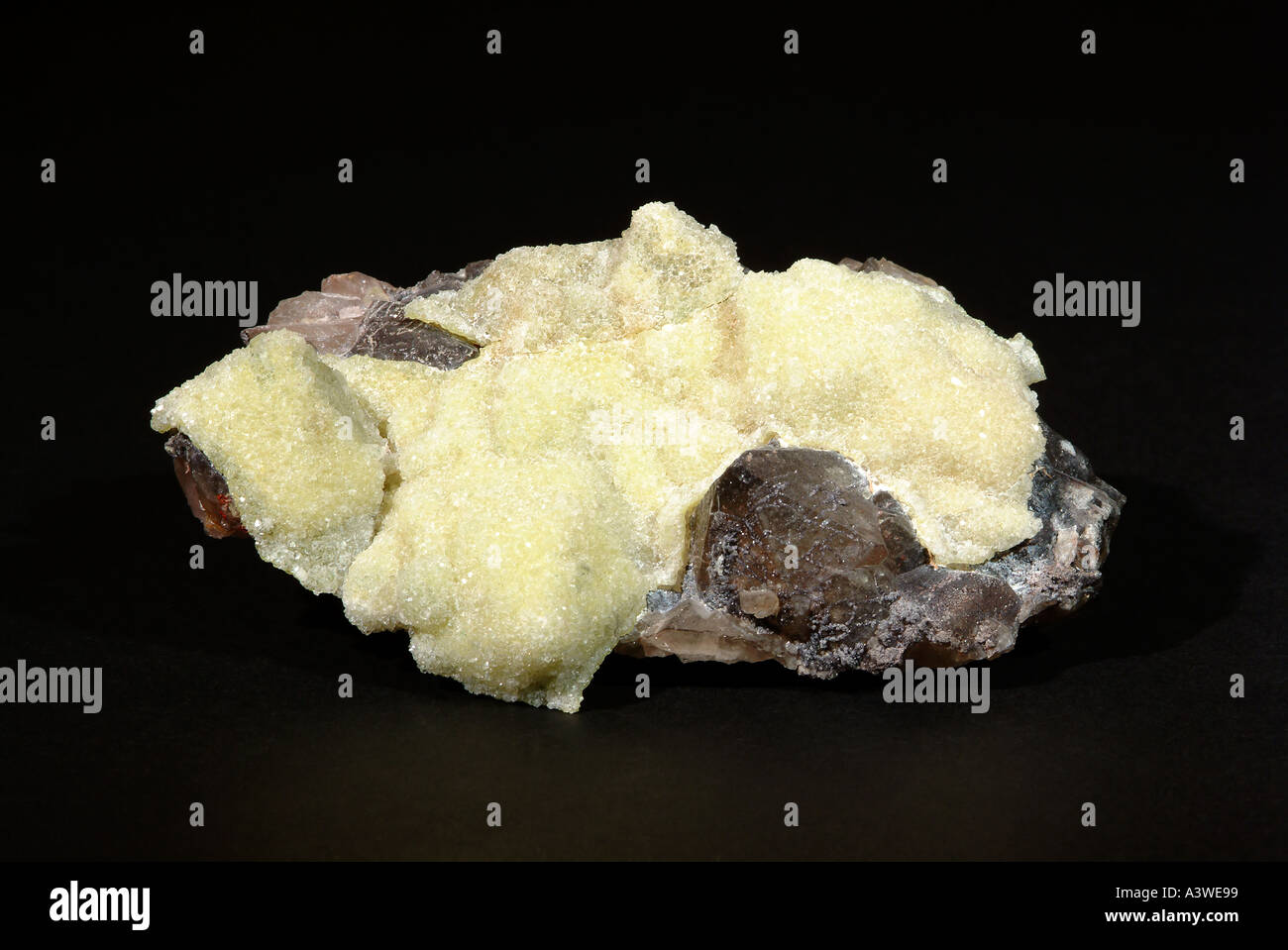 Mineral Quartz, Smoky quartz crystals capped with a layer of green ...