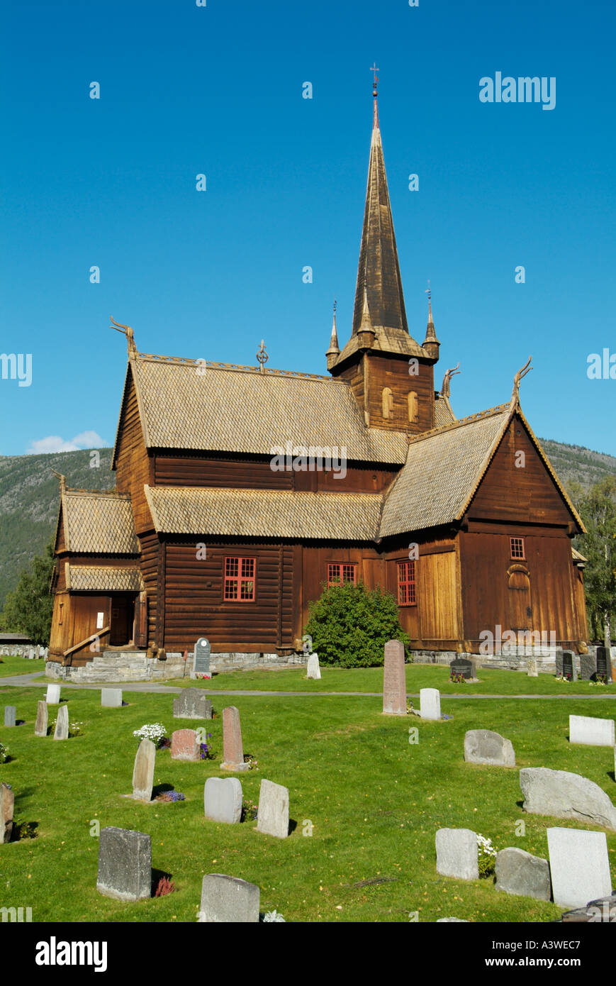 Church and graveyard of one of the largest and most beautiful of Norway ...