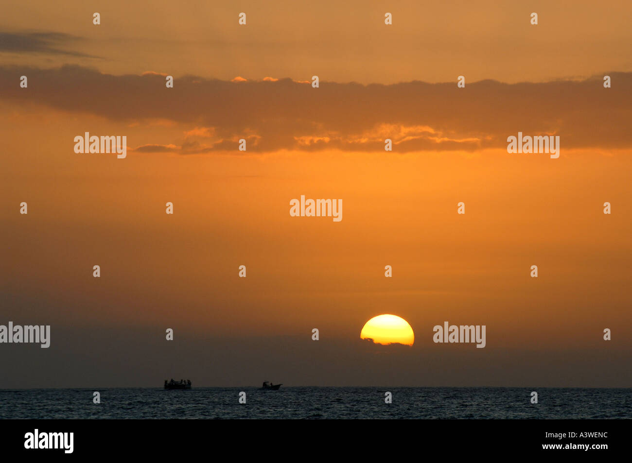Sunset Negril Jamaica Stock Photo - Alamy