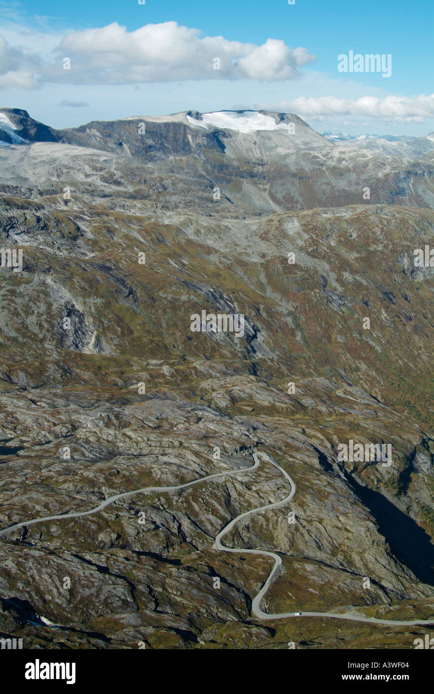 Steep winding road from Geiranger to Dalsnibba More og Romsdal Norway ...