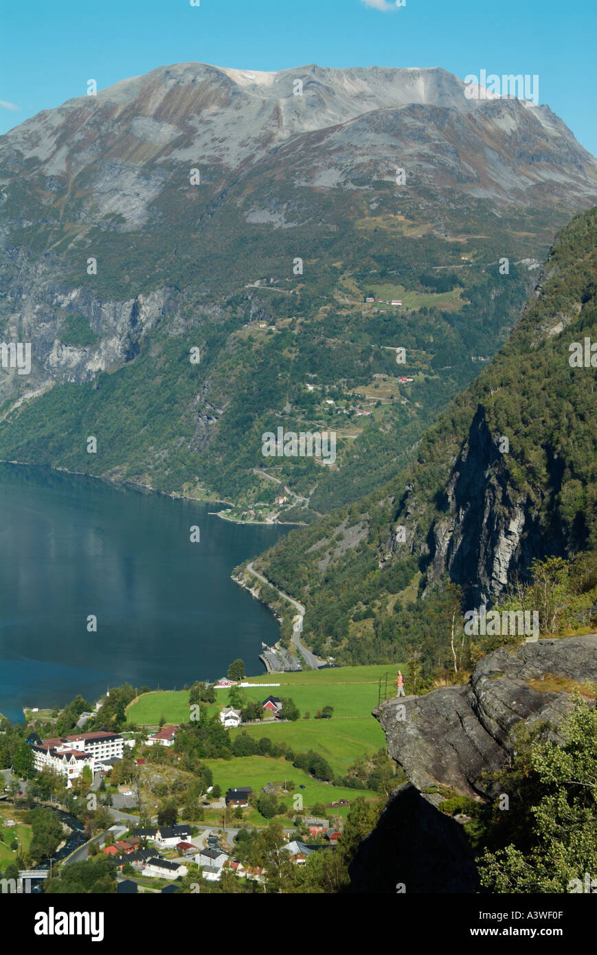 overlooking the Geiranger Valley and Geirangerfjorden More og Romsdal ...