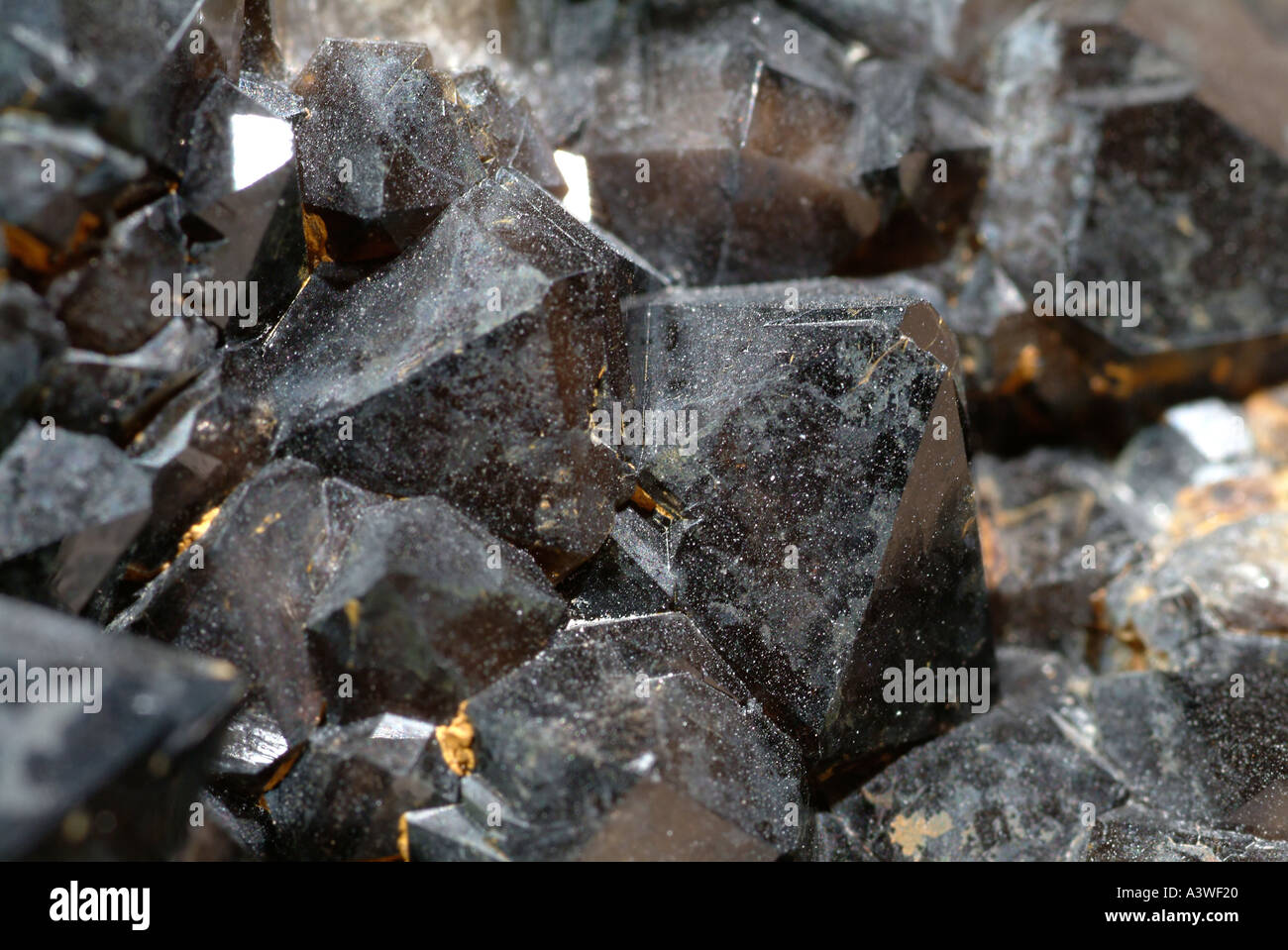 Mineral Quartz, Varient Morion, Jet black crystals, Kernick Iron Mine ...