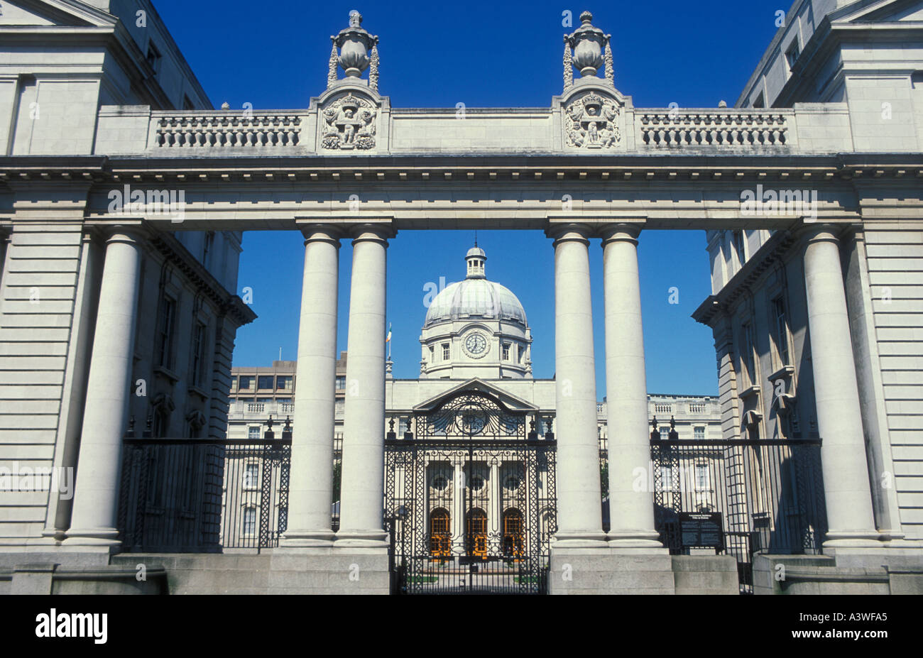 Front facade of the Irish Government buildings Upper Merrion Street ...