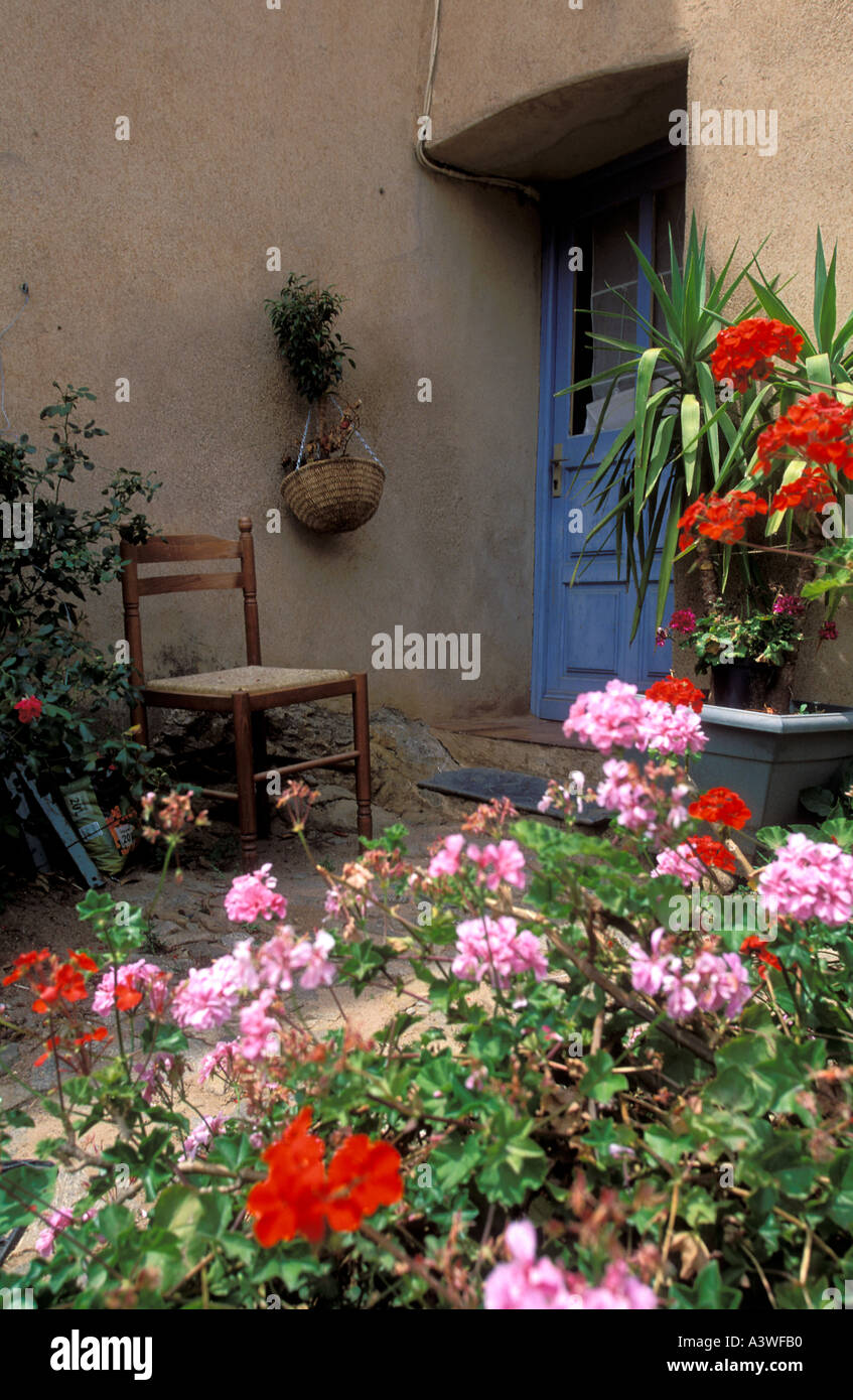 Traditional house in Pigna Village Balange region Corsica France Stock ...