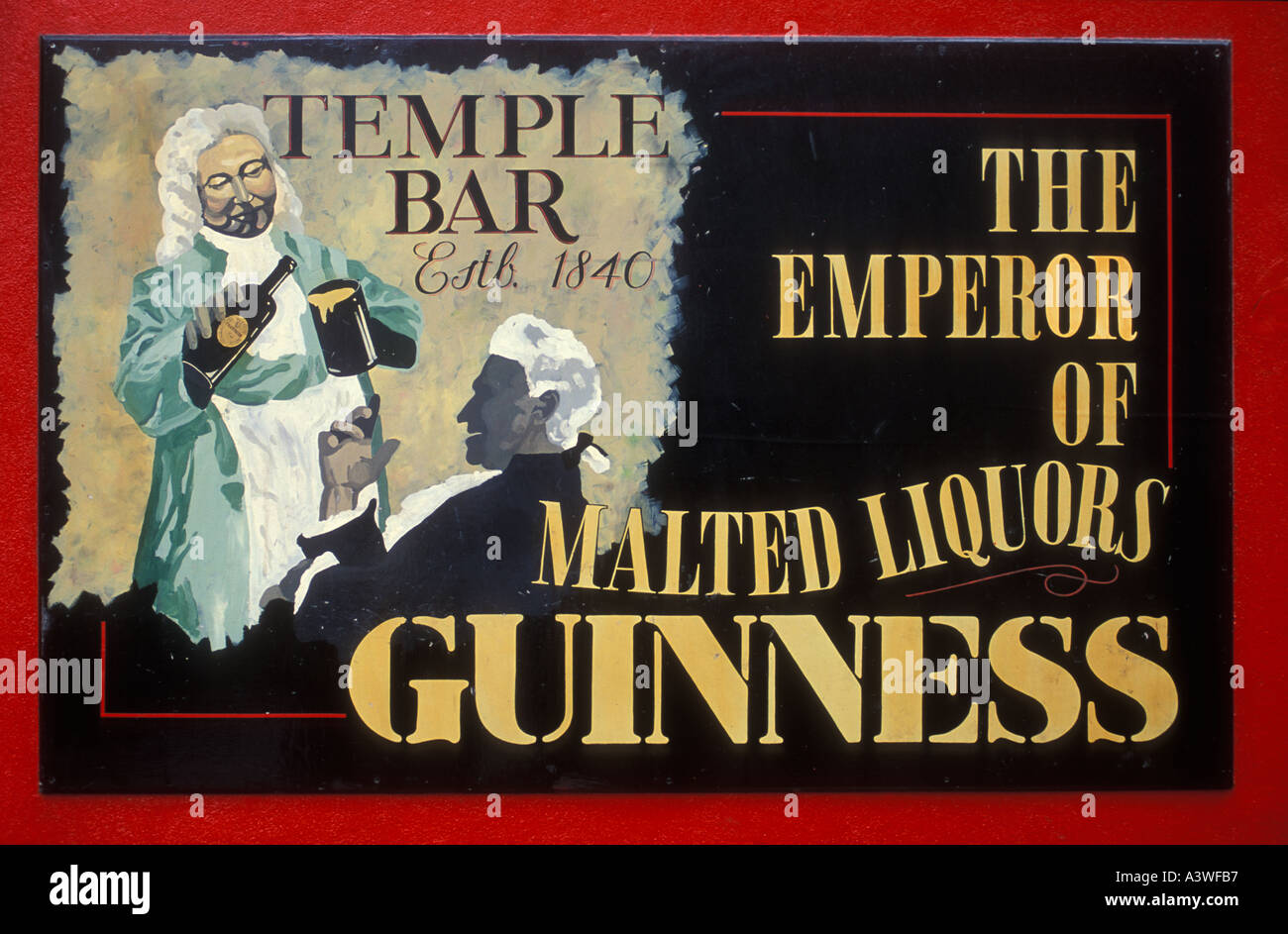 Painted hoarding advertising Guinness outside public house in the ...
