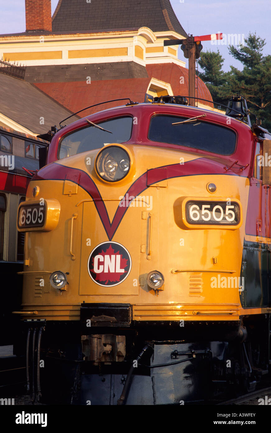 CONWAY SCENIC RAILROAD TRAIN OUT OF NORTH CONWAY, NEW HAMPSHIRE AT ...