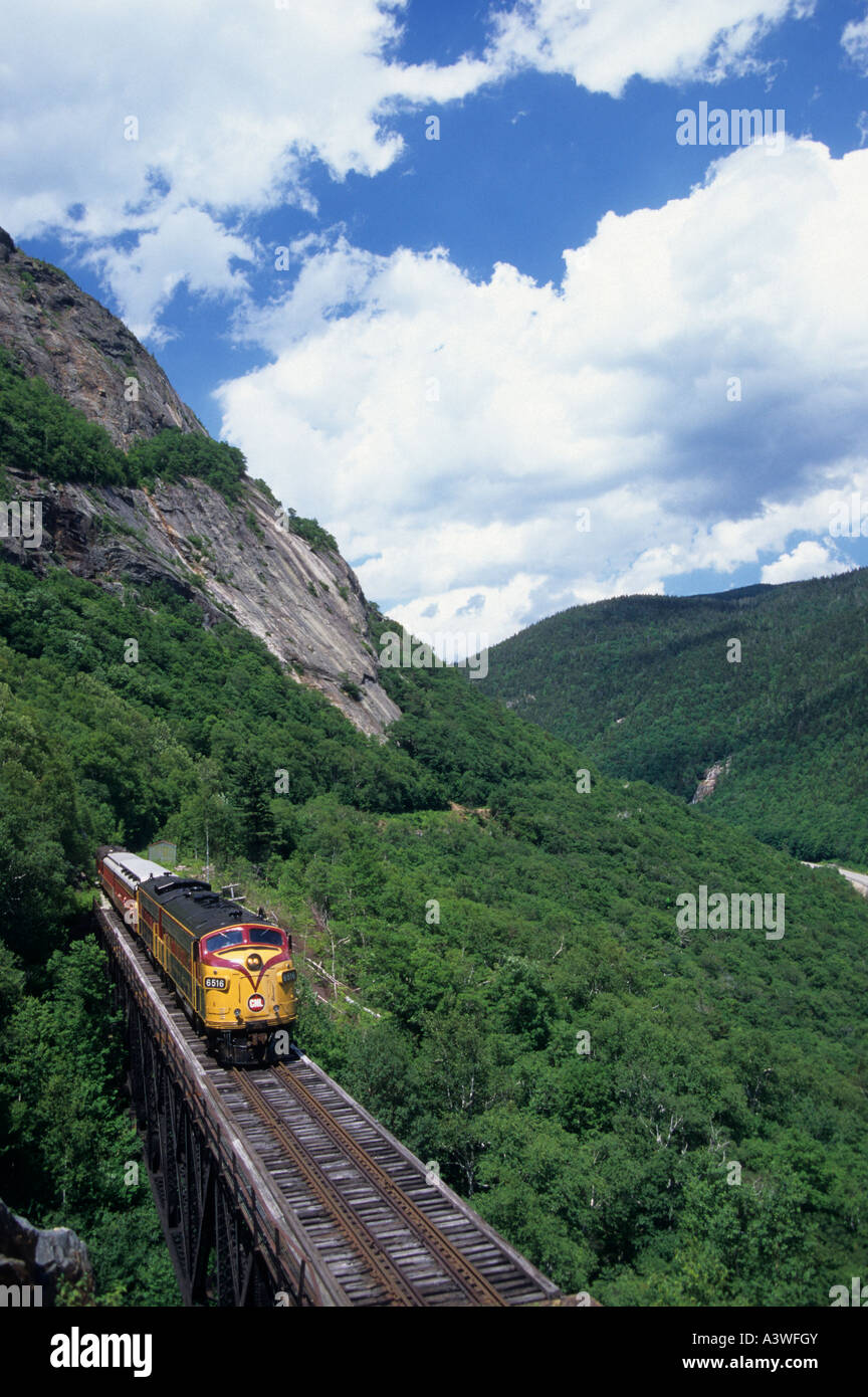 CONWAY SCENIC RAILROAD TRAIN OUT OF NORTH CONWAY, NEW HAMPSHIRE. JULY Stock Photo - Alamy