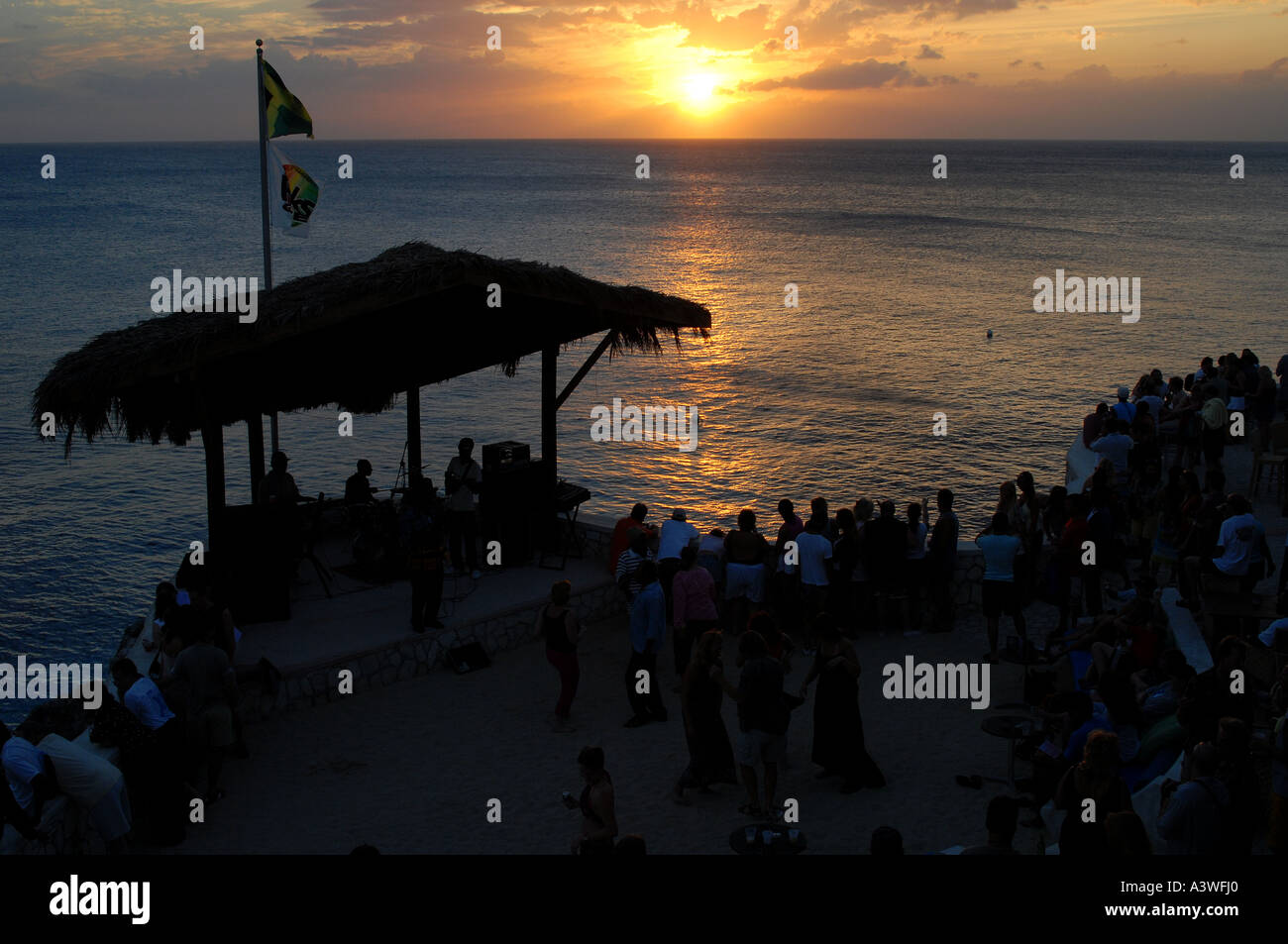 Rick s Cafe Negril Jamaica Popular place for sunset drinks Stock Photo ...