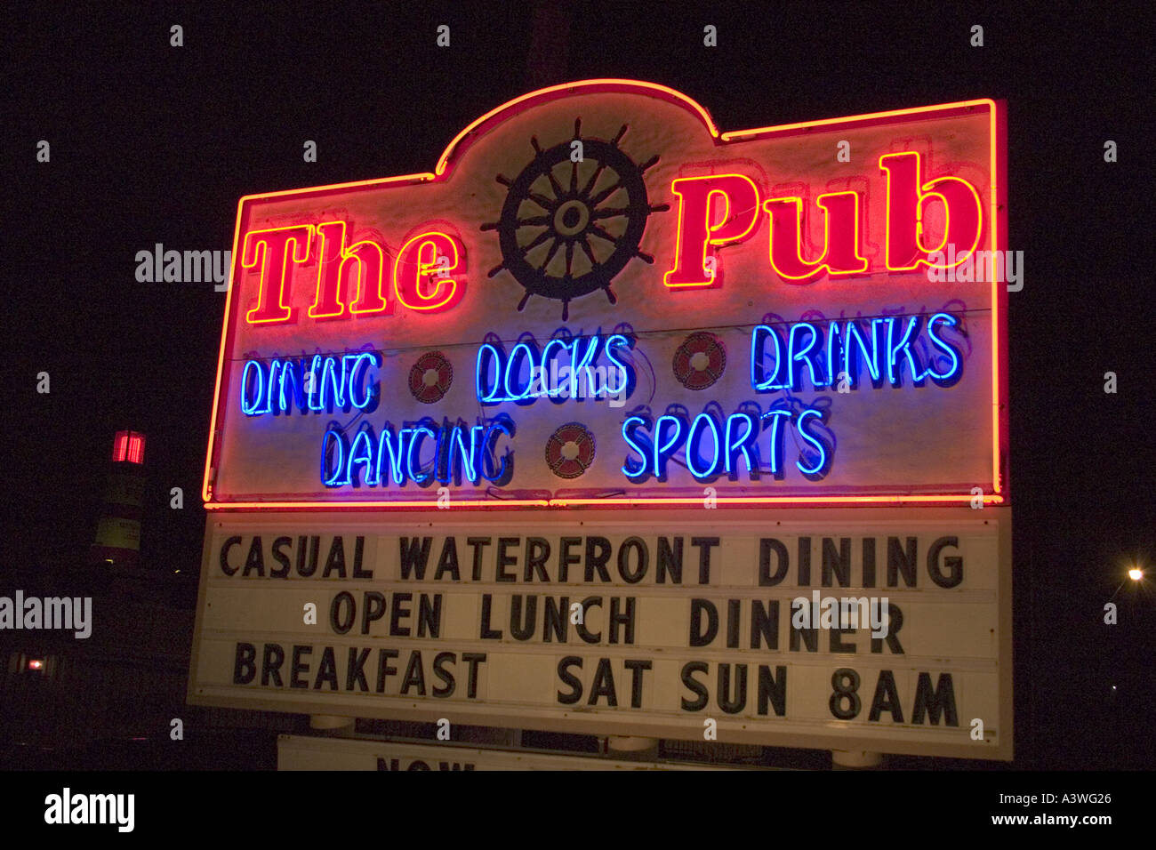 Fine dining restaurant sign for the Pub. Indian Shores Florida USA ...