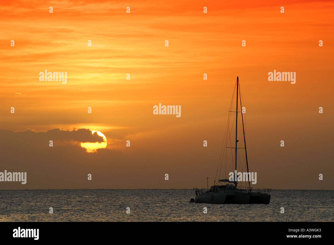 Sunset Negril Jamaica Stock Photo - Alamy
