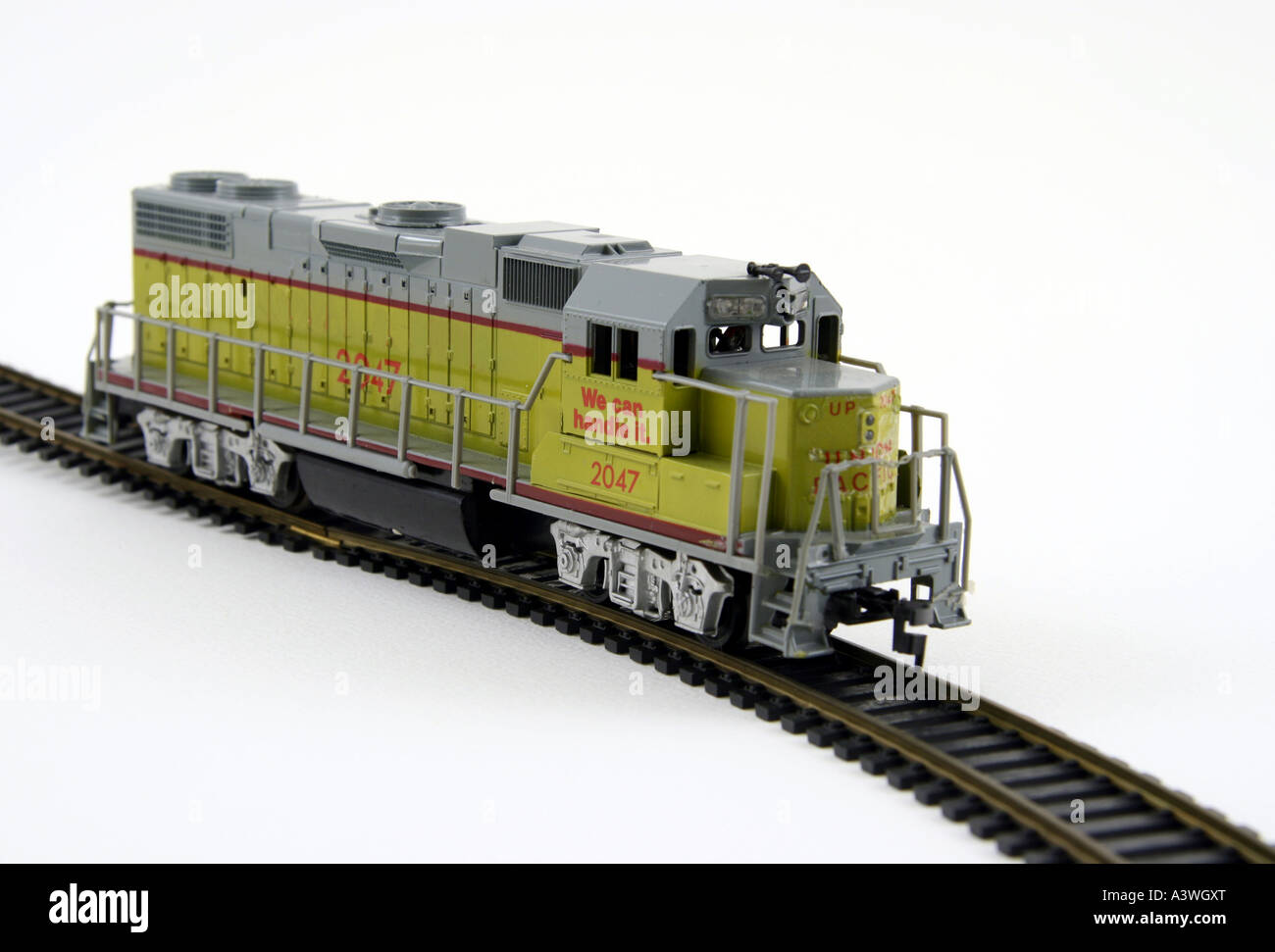 Locomotive from an HO scale toy train set Stock Photo - Alamy