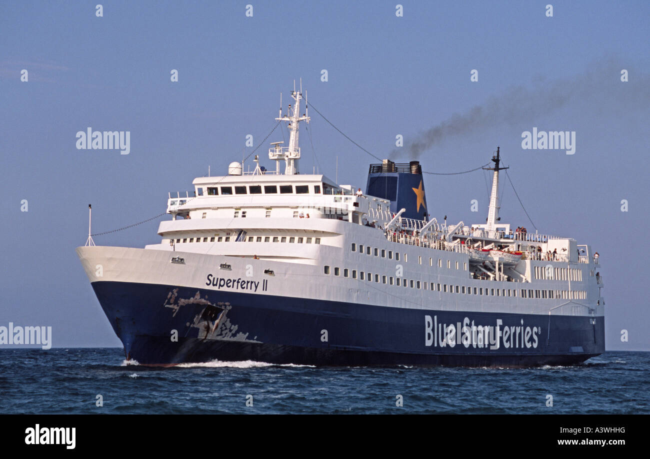 Blue Star Ferries' Superferry II arriving at Rafina, near Athens in ...