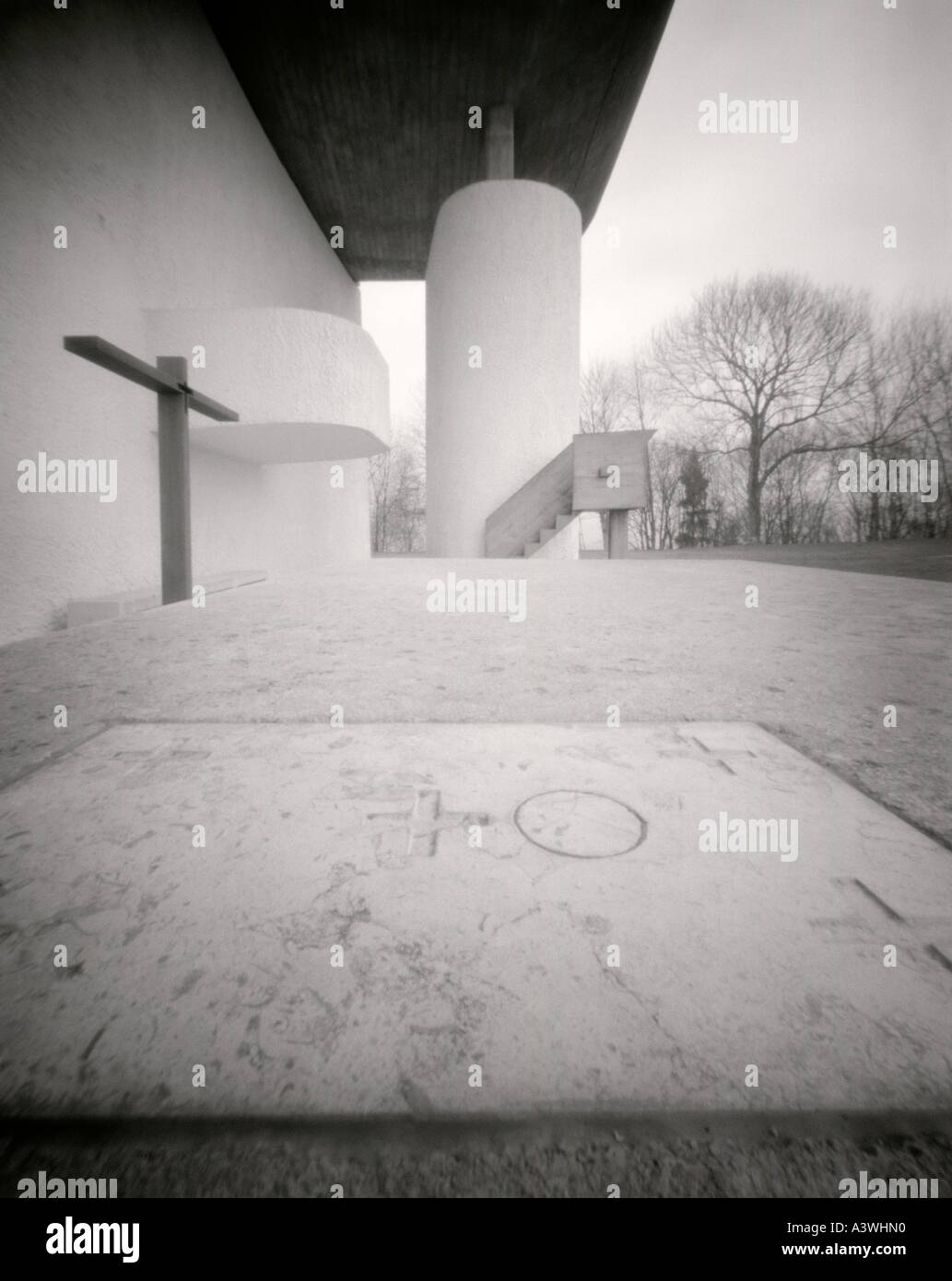 'Notre Dame du Haut' or 'Ronchamp' church, designed by Le Corbusier ...