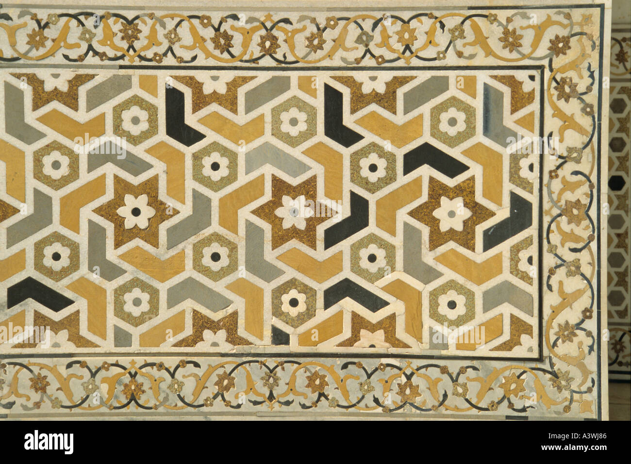 India Agra Itimad ud Daulah marble inlays Stock Photo - Alamy