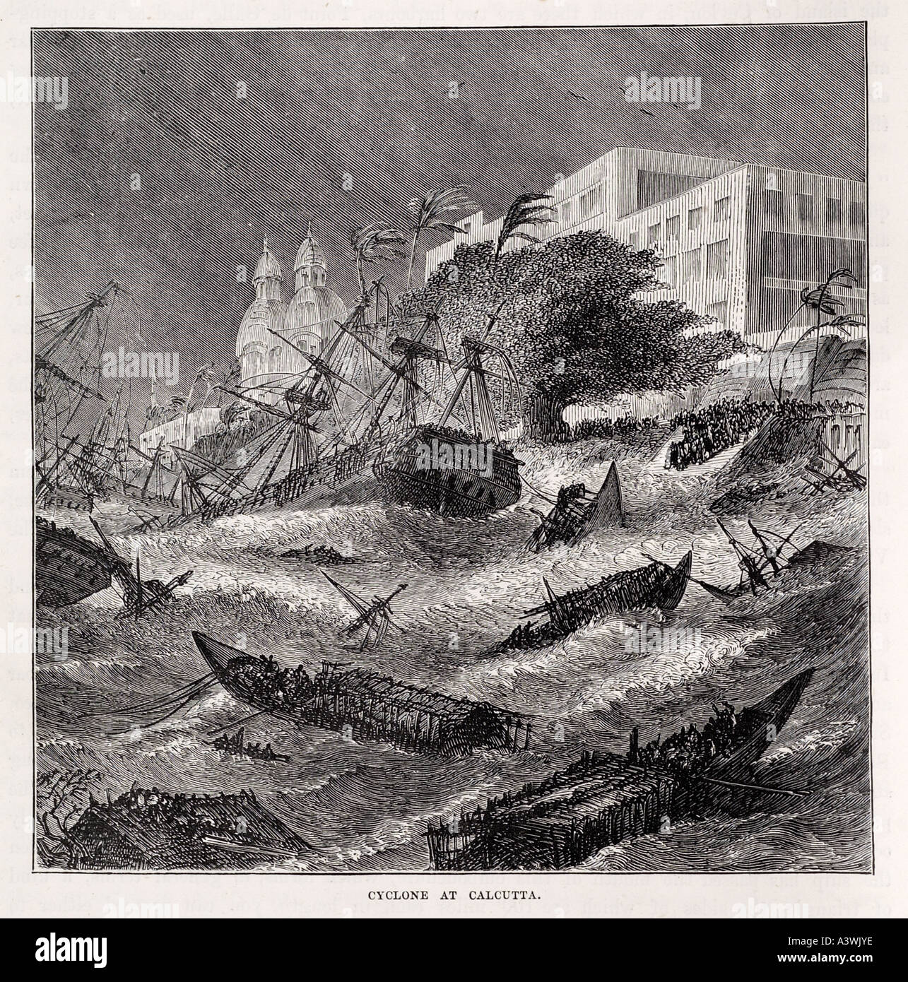 calcutta India Asia coast storm typhoon monsoon wreck founder ground ...