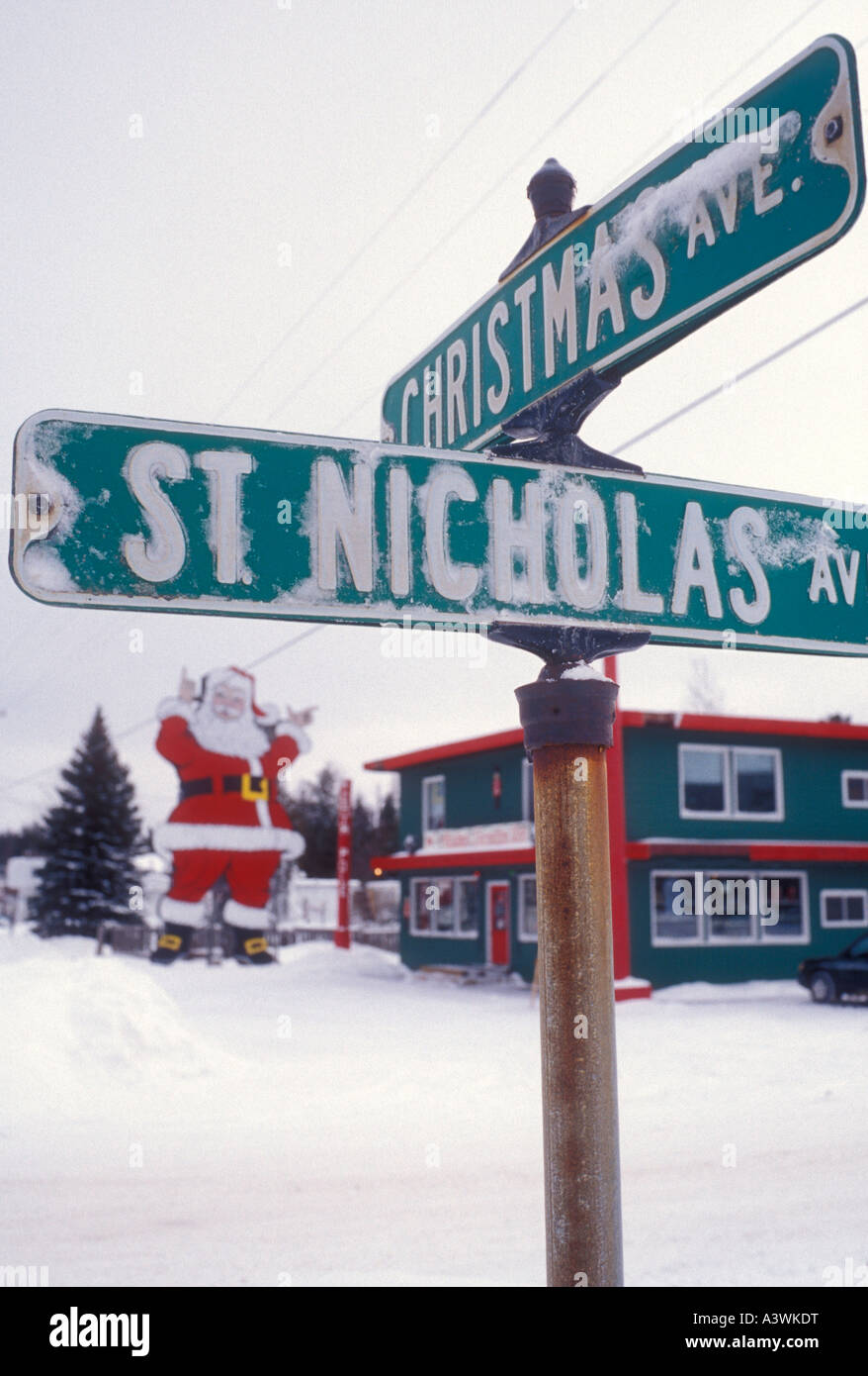 A large Santa Claus is seen at the corner of St Nicholas and Christmas ...
