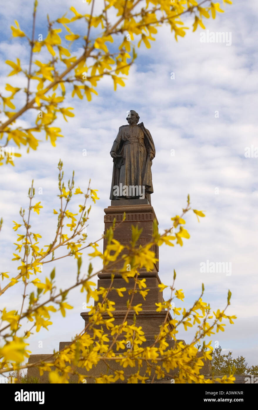 A statue of 17th century French Jesuit explorer Father Jacques ...