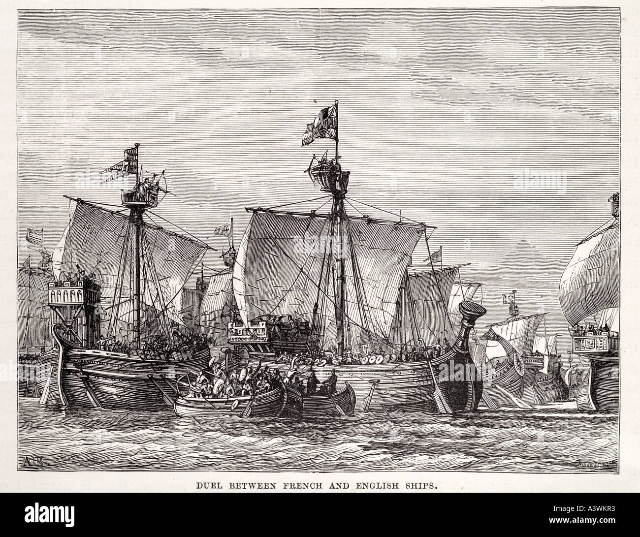 Hand to fight war battle bow arrow sail galley oar boat mast conflict ...