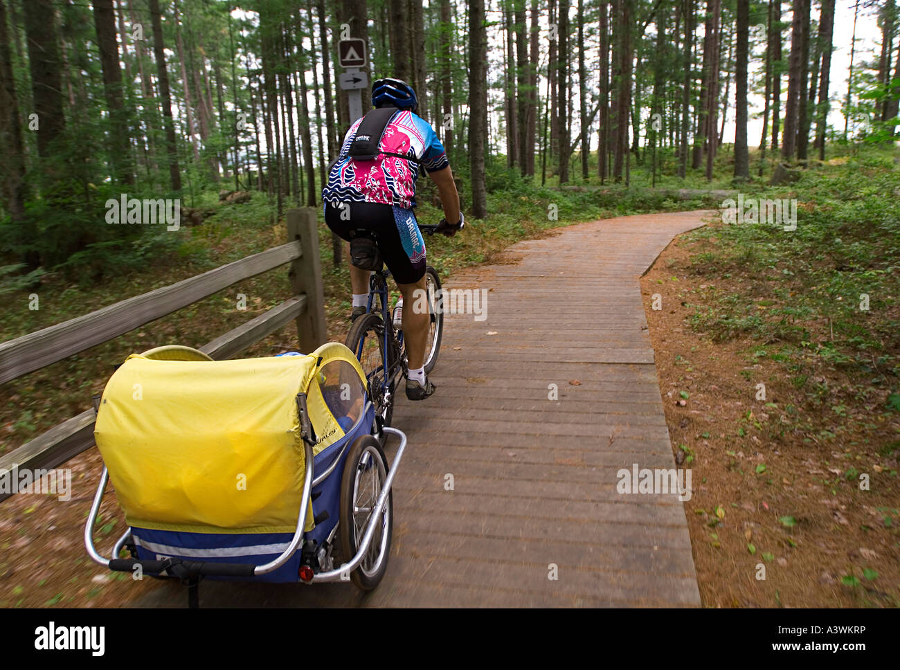 Mountain biking with child at Grand Island National Recreation Area ...
