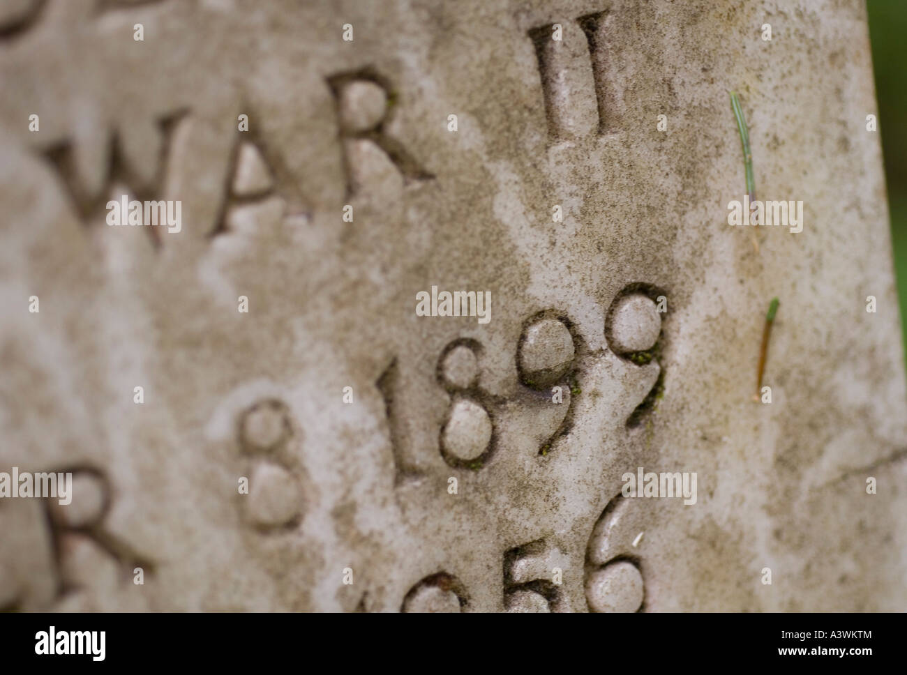 Detail of a tombstone in the historic cemetery on Grand Island National ...