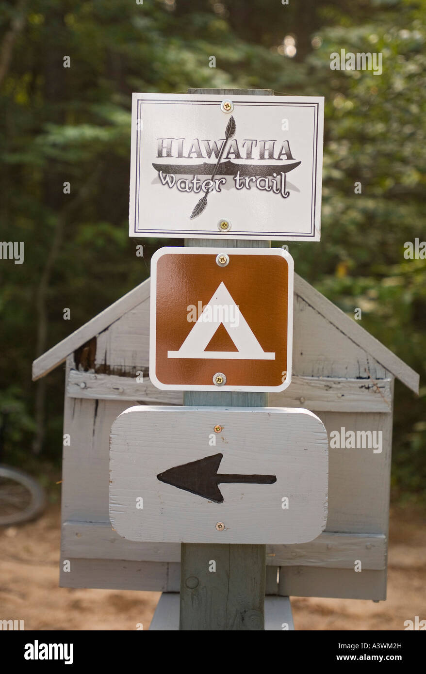 Trail signs, Grand Island National Recreation Area, Munising, Michigan ...