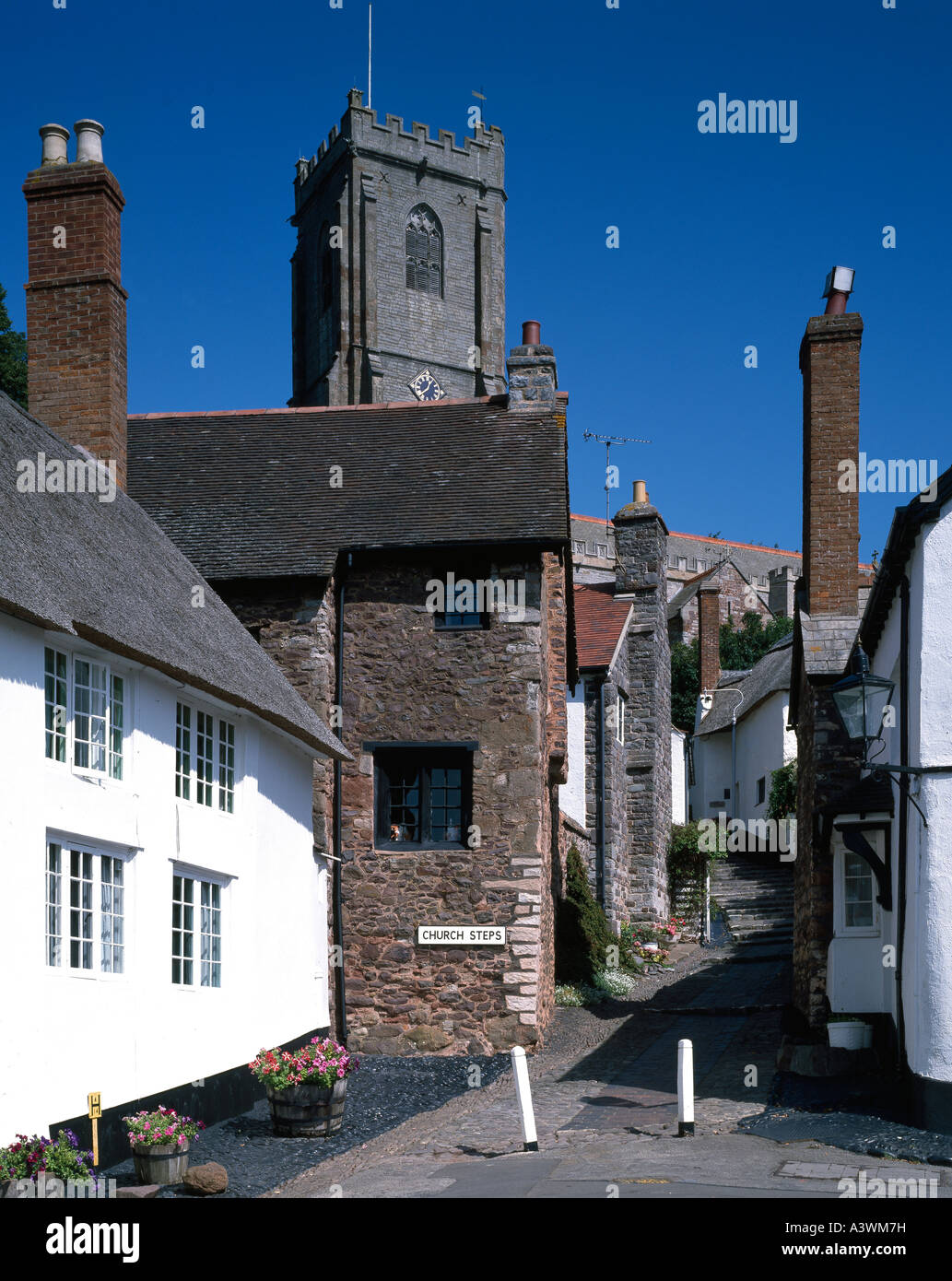 Church Steps Higher Town Minehead Somerset England UK Stock Photo - Alamy