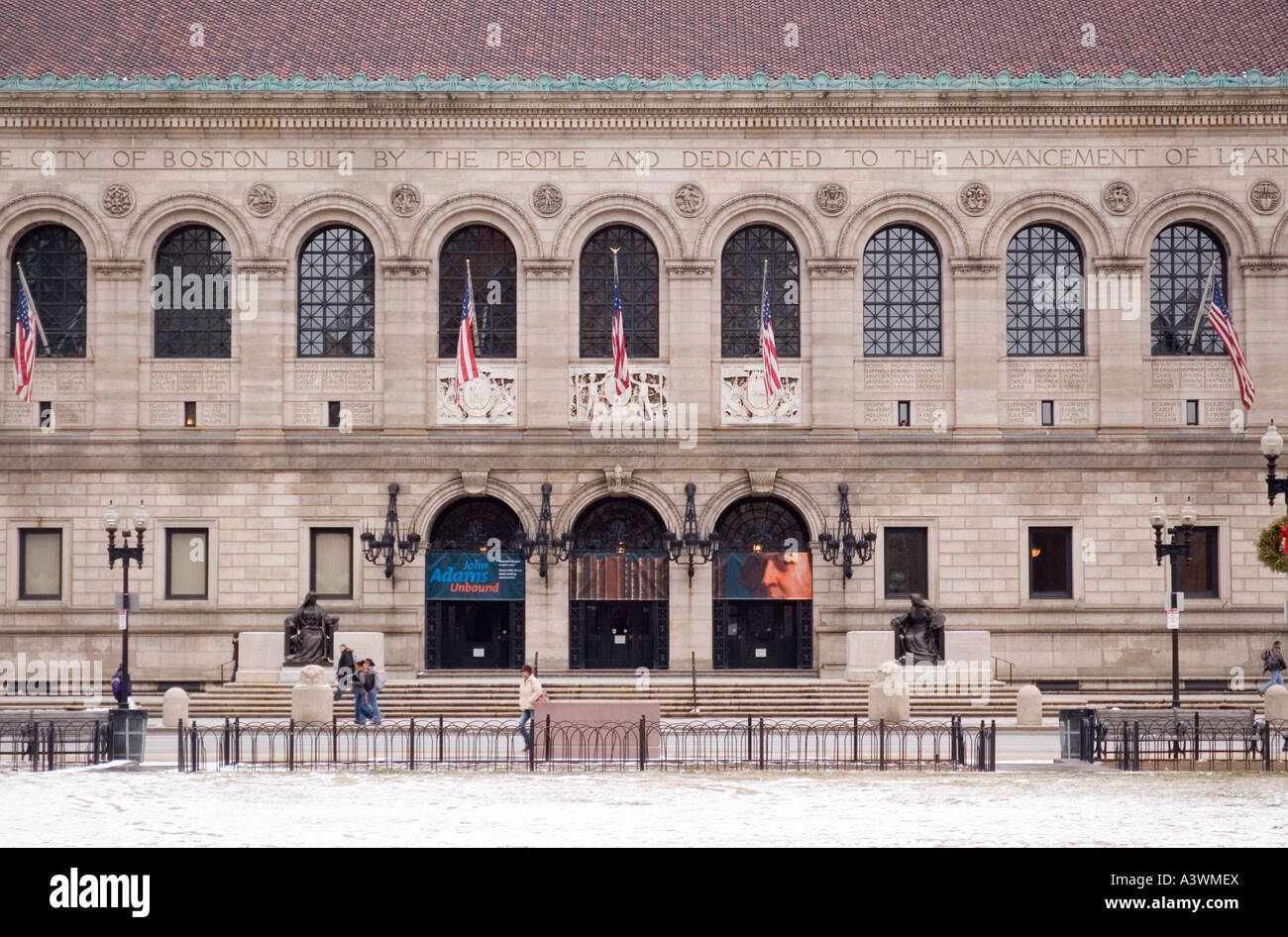 Boston Public Library in Copley Square Stock Photo - Alamy