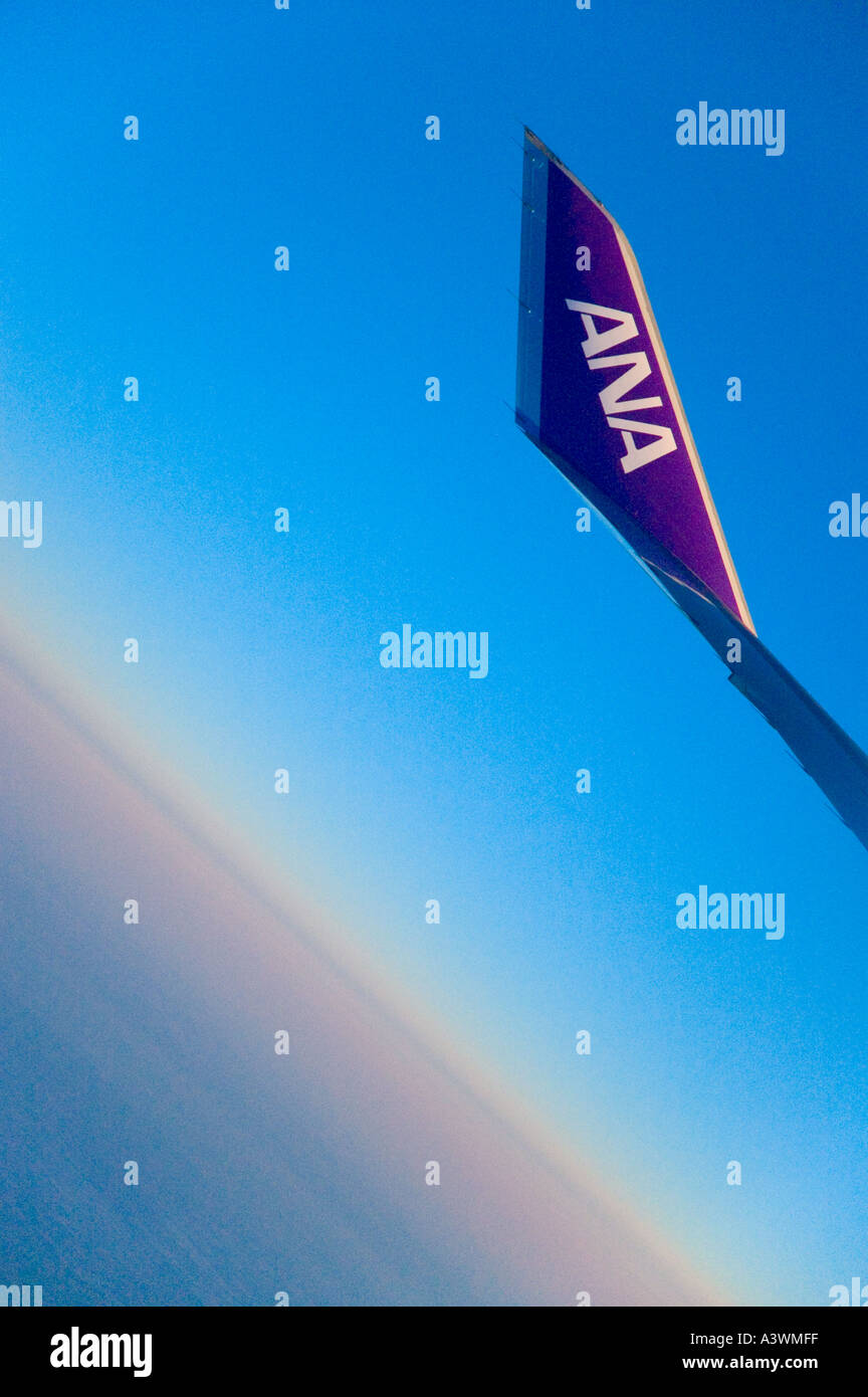 141004 The wing of an ANA All Nippon Airways jet in motion Photo ...