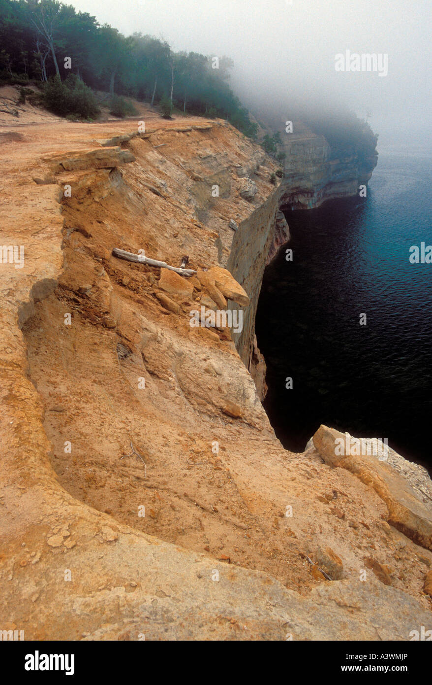 The cliffs of Pictured Rocks National Lakeshore near Munising Mich in ...