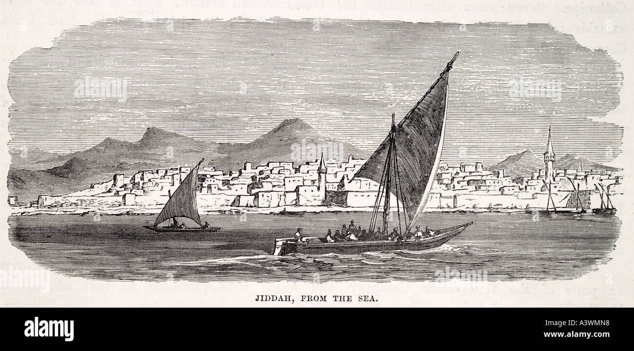 Jeddah Saudi Arabia middle east dhow sail boat ship fish fishing trade ...