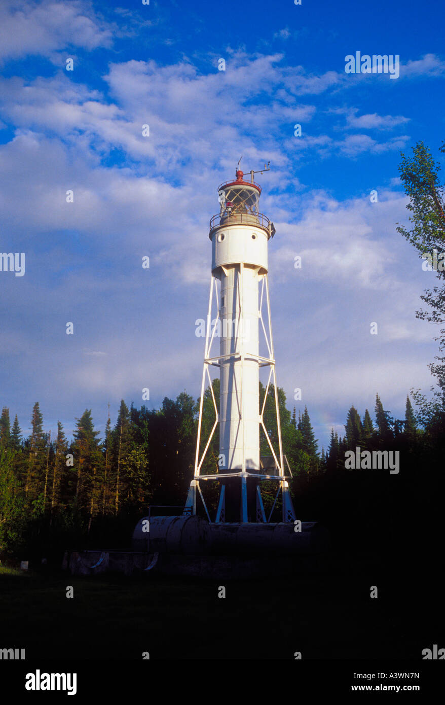 The Devils Island Lighthouse on Devils Island in the Apostle Islands ...