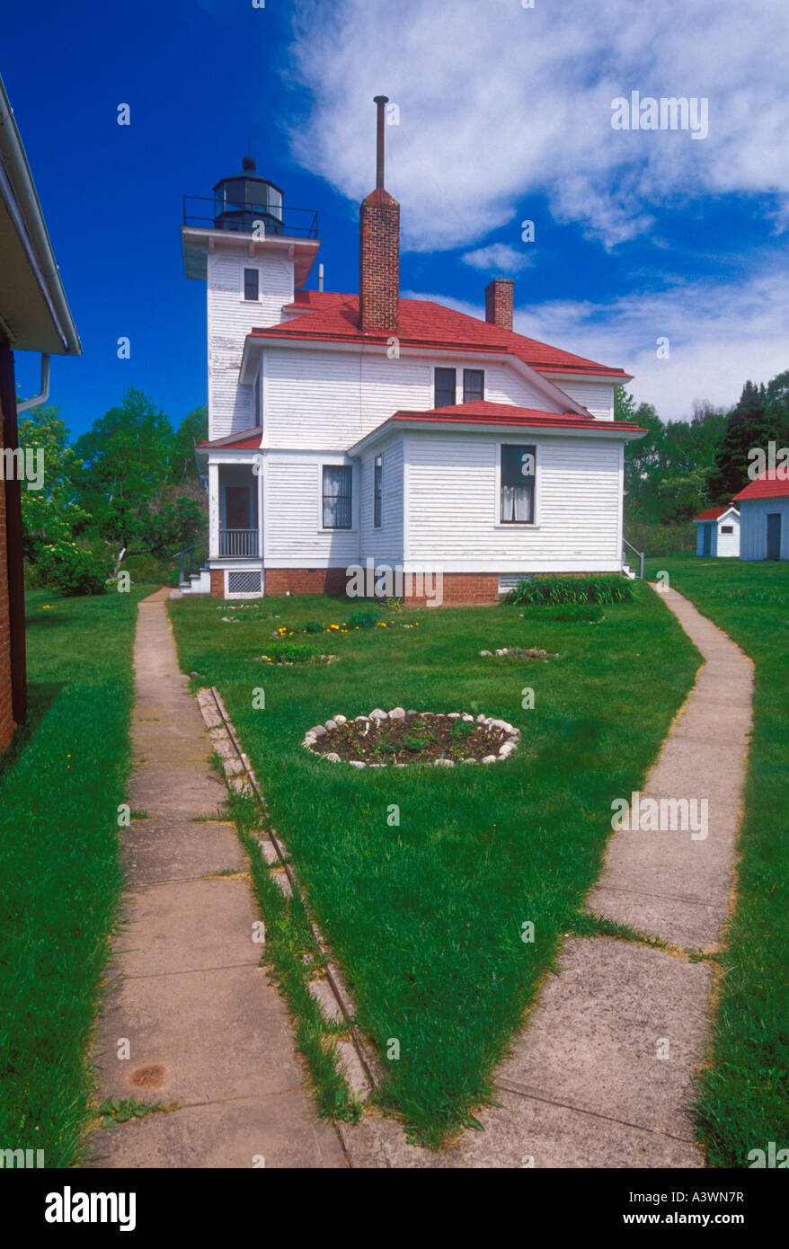 The Raspberry Island Lighthouse on Raspberry Island in the Apostle ...